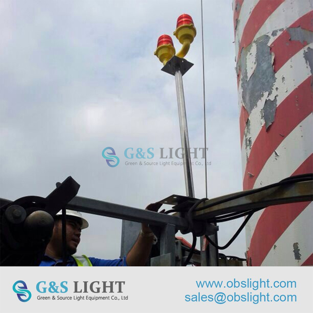 Low Intensity Double Aviation Obstruction Light For Tower and Building ...