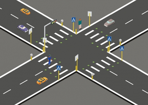 Intelligent Pedestrian Zebra Crossing Lights,Solar Traffic Warning Light